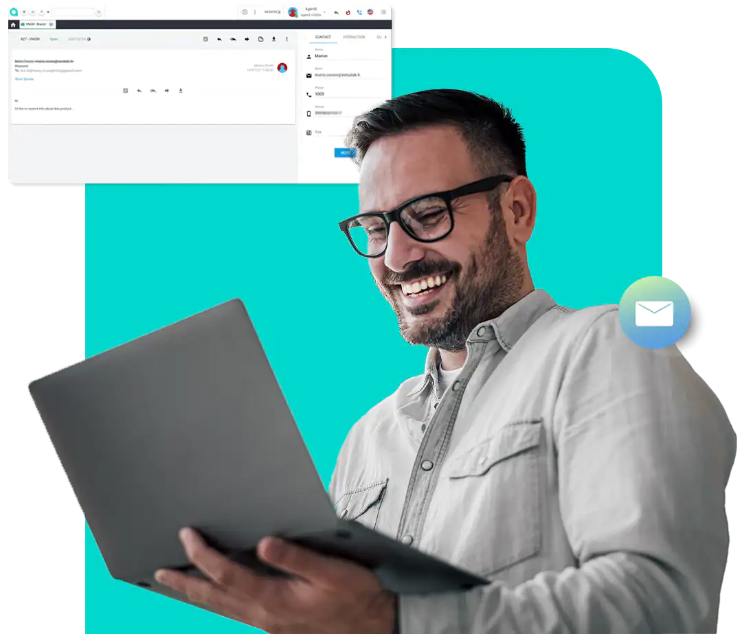 XCALLY Call Center Software - Email Channel integration